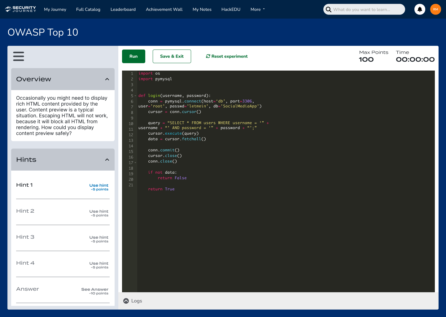 Security Journey accelerated secure coding training platform ...
